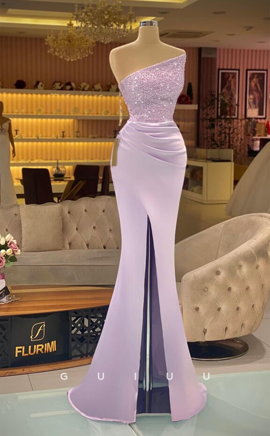 G3289 - Chic & Sheath Strapless Beaded Pink Pleats Long Party Prom Eve ...